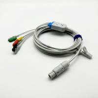China Compatible Primedic Defibrillator ECG Cable, 6 Pin Round Connector 4 Lead Alligator Clip One-Piece ECG Lead Wire for DM10 DM30 for sale