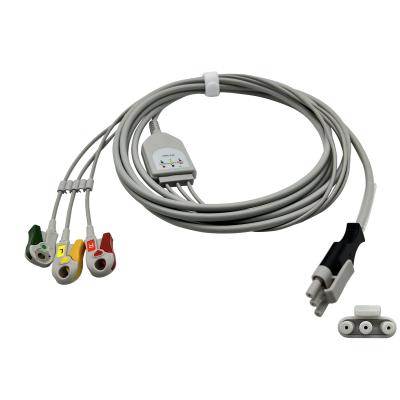 China Reusable Primedic ECG Patient Cable 3Pin 3 Lead, Two Electrode Types: Clip & Snap for sale
