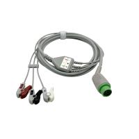 China Biolight Compatible 12-Pin Elbow 3 Lead Alligator Clip ECG Lead Cable for sale