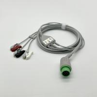 China Biolight Compatible 12-Pin Elbow 3 Lead Alligator Clip ECG Lead Cable for sale