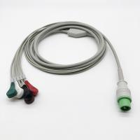 China Fukuda 12 Pin 3/5 Lead ECG Cable, AHA & IEC Standard, Alligator Clip / Snap Button EKG Lead Wire for sale