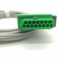 China Fukuda Denshi 15 Pin 5 Lead One-Piece ECG Cable, AHA & IEC Standard Snap Button EKG Lead Wire for sale