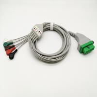 China Fukuda Denshi 15 Pin 5 Lead One-Piece ECG Cable, AHA & IEC Standard Snap Button EKG Lead Wire for sale