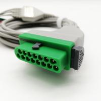 China Fukuda Denshi 15 Pin 5 Lead One-Piece ECG Cable, AHA & IEC Standard Snap Button EKG Lead Wire for sale