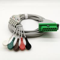 China Fukuda Denshi 15 Pin 5 Lead One-Piece ECG Cable, AHA & IEC Standard Snap Button EKG Lead Wire for sale