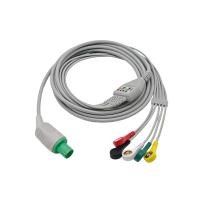 China Compatible GE Hellige 10 Pin 5 Lead ECG Cable, AHA & IEC, Snap & Grabber Ends for sale