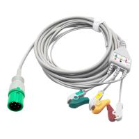 China Compatible CONTEC 7 Pin 3/5 Lead ECG Cable, Alligator Clip & Snap Button, AHA & IEC Standard EKG Lead Wire for sale