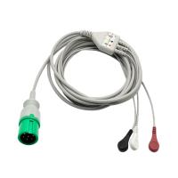China Compatible CONTEC 7 Pin 3/5 Lead ECG Cable, Alligator Clip & Snap Button, AHA & IEC Standard EKG Lead Wire for sale