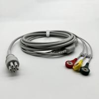 China Compatible Colin 6-Pin Round 3-Lead ECG Cable, Snap Button EKG Leadwires for sale