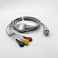 China Compatible Colin 6-Pin Round 3-Lead ECG Cable, Snap Button EKG Leadwires for sale