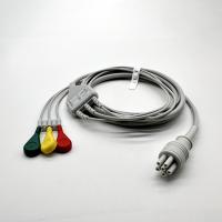 China Compatible Colin 6-Pin Round 3-Lead ECG Cable, Snap Button EKG Leadwires for sale