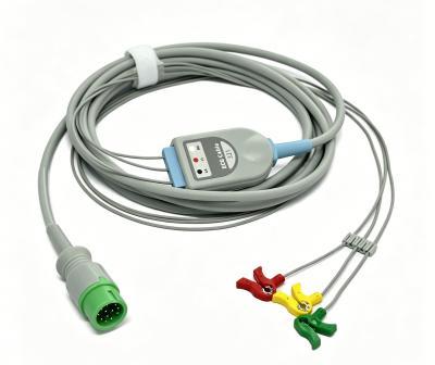 China Comen 12 Pin 3 Lead ECG Cable, Pediatric Alligator Clip EKG Leadwire for Neonate for sale