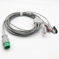 China Comen 12Pin 3 Lead EKG Cable, AHA/IEC Alligator Clip ECG Wire for sale