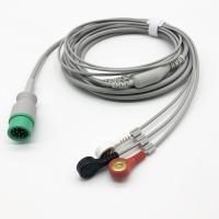 China Comen 12Pin 3 Lead EKG Cable, AHA/IEC Alligator Clip ECG Wire for sale