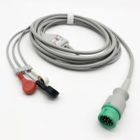 China Comen 12Pin 3 Lead EKG Cable, AHA/IEC Alligator Clip ECG Wire for sale