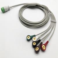 China Zoncare Hwatime 2.6mm 6pin 5 Lead ECG Cable With Leadwires Snap for sale