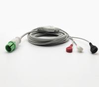 China Class II MEK Direct Connect 3/5 Leads 6 Pin Ecg Cable TPU Jacket Snap for sale