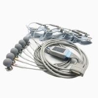 China Nihon 10 Lead ECG EKG Cable With Chest Suction Limb Clamp Electrodes for sale