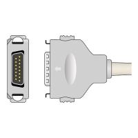 China Gray TPU Jacket 3.6m EKG Cable AHA IEC 10 Lead DB 15 Connector for sale