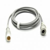China Comen IBP Invasive Blood Pressure Cable 12 Pin Connector Grey 3m TPU Jacket for sale