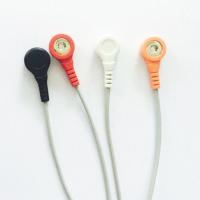 China TPU Jacket Spacelabs ECG Holter Cable 4 Leads Din1.5 Snap Grey Color for sale