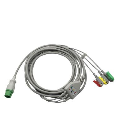 China MEK Direct Connect 3/5 Leads Ecg Cable Clip IEC/AHA 6-pin Connector, for sale