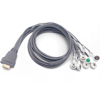 China Landcome 1.5m 10 Lead Ecg Holter Cable Grabber Connector for sale