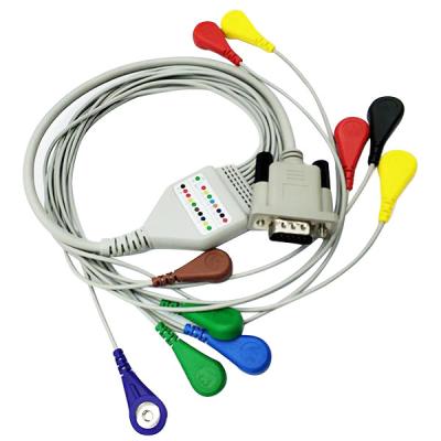China Shidaishuma 15 Pin length 0.9m Holter ECG Cable 10 Leads With Snap for sale