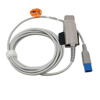 China 10 Ft Grey TPU Adult Spo2 Sensor 8 Pin D Shaped Male Connector for sale