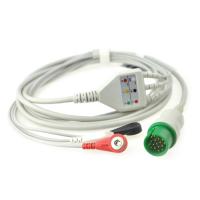 China Spacelabs 5 Lead ecg cable with snap end Adult/Pediatric 17 Pin Connector 3.6m for sale