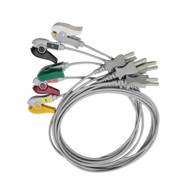 China Spacelabs 5 Lead ECG Leadwire Snap/Clip TPU Jacket Gray 0.9m 700-0007-08 700-0006-08 for sale