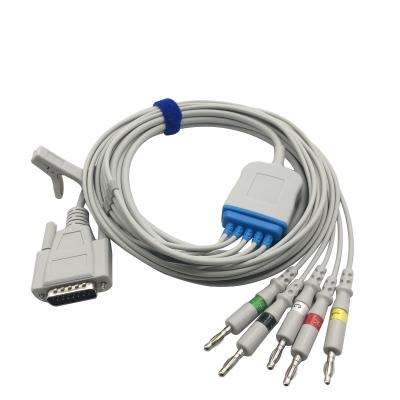 China Adult Pediatric Mindray ECG Cable 5 Leads 15 Pin With Banana pinnd for sale