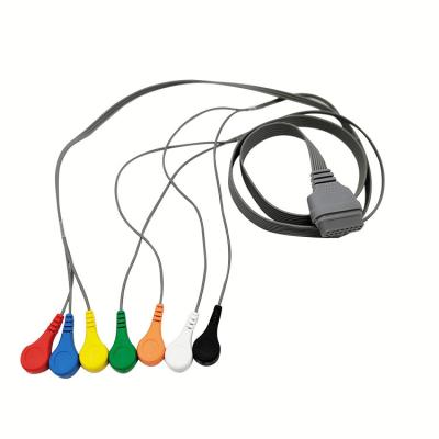 China 16 Pin Connector ECG Patient Cable TPU Material Edan 5/7 /10Lead For SE-2012 / SE-2003 for sale