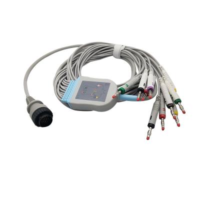 China Kanz PC - 103 / 104 EKG Cable 16 Pin Connector Grey Color TPU Material for sale