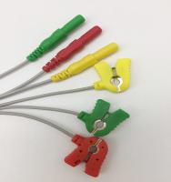 China 3Lead 5Lead Din Type IEC AHA ECG Patient Cable TPU Jacket Leadwire for sale