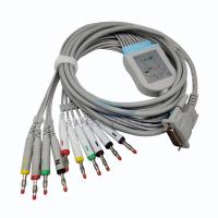 China Schiller AT3 / CS100 10 Lead EKG Cable Db 15 Pin Connector 5.0mm Diameter for sale