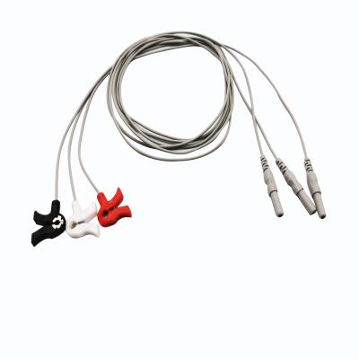 China No Sterile 10 leads Gray Din Type Neonate Ecg Cable 3 ft TPU Jacket for sale