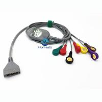 China Burdick Holter Ecg Cable and leadwire 7 Leads Snap Connector 3.6m for sale