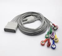 China 12-lead leadset Diagnostic ECG ST80i cable AHA 1.5m for HP 989803180121 989803180131 for sale