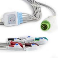 China Drager 5 Lead ECG Patient Cable For Patient Monitor 10 Pin Connector with pinch/snap end for sale