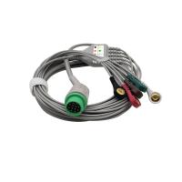 China Biolight 5 Lead ECG Disposable Ecg Lead Wires 12pin TPU Jacket for sale