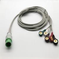 China Grey C30 C40 3.6m 12pins 5 Lead ECG Cable And Leadwires For Comen for sale