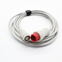 China Mindray 12pin To 4pin IBP Adapter Cable 3m Grey Latex Free TPU Jackets for sale