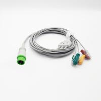 China 3 / 5 Leads One Piece ECG Cable 12 Pin Connector Infitron II Omni II Infinium Cable for sale