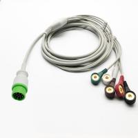 China 3 / 5 Leads One Piece ECG Cable 12 Pin Connector Infitron II Omni II Infinium Cable for sale