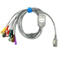 China Jincomed 10 Lead Holter Cable ECG Cable Gray 11pin Snap End 0.9m for sale