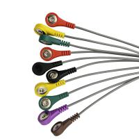 China Jincomed 10 Lead Holter Cable ECG Cable Gray 11pin Snap End 0.9m for sale