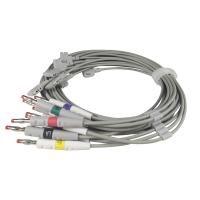 China Banana 4.0 Connector EKG Cable 10 Lead Wires 3.6m Grey TPU Jacket for sale