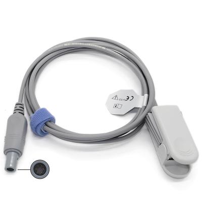 China Edan Adult Spo2 Sensor 6pin Connector 60 Degree 3m TPU Jacket Cable for sale