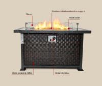 China Sunshine Rattan Plaited Articles Propane Table Top Fire Pit Patio Heater for sale